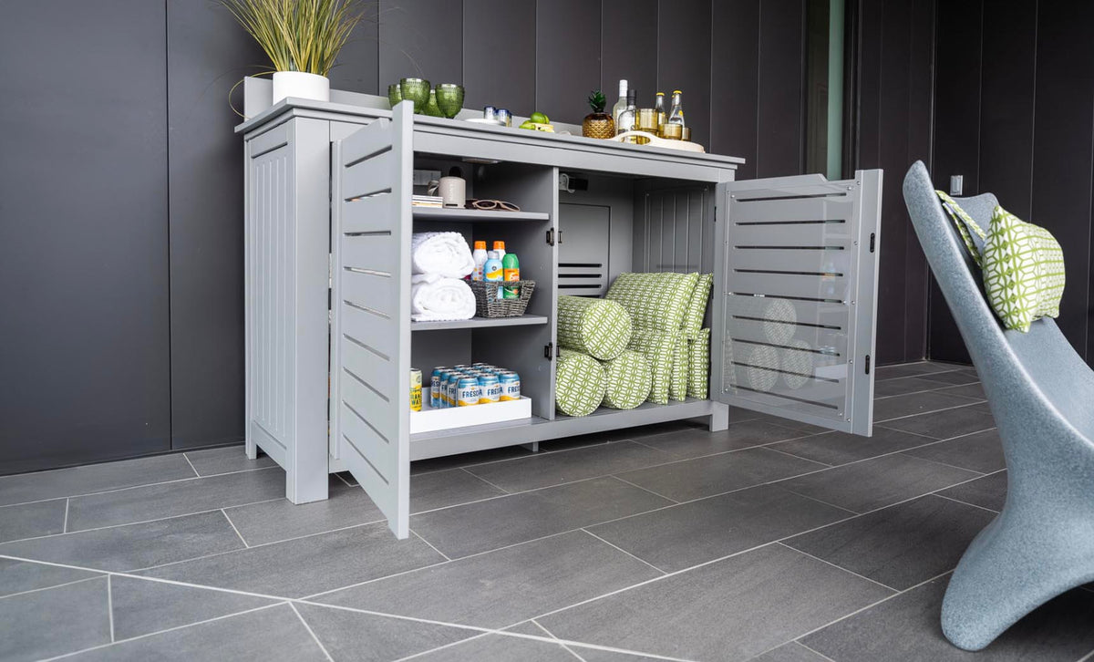 Mainstay Outdoor Patio Bar Credenza & TV Stand Console | Ledge Lounger
